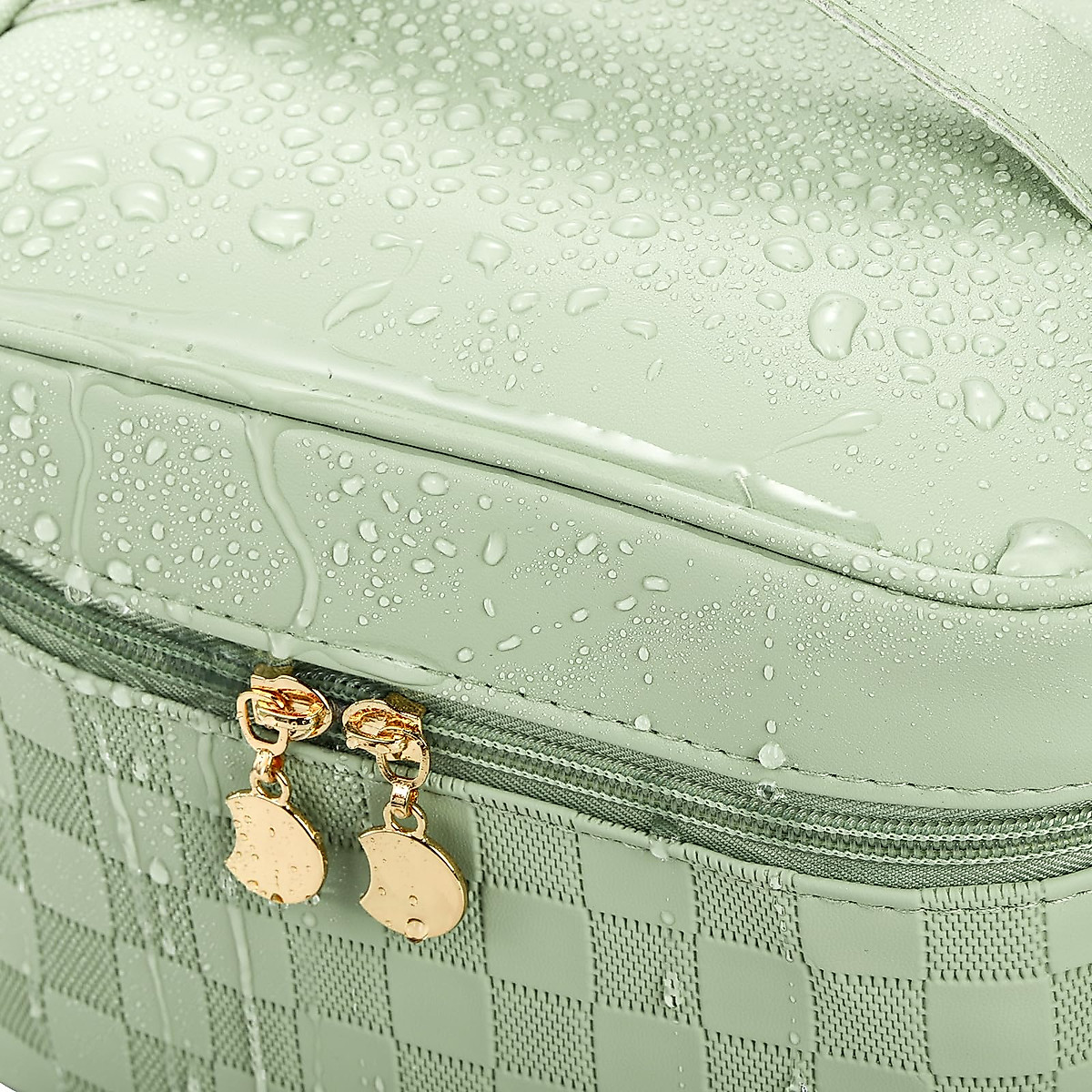 Hedume Set of 4 Makeup Bags, Waterproof Cosmetic Bag Set, Leather Portable Travel Cosmetic Bag, Multifunction Organizer Storage Bag for Makeup, Brushes, Toiletries and Accessories