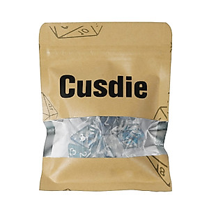 Cusdie 7Pcs/Set Polyhedral Dice Set Translucent Clouds DND Dice Set D&D Dice for Dungeons and Dragons RPG Game (Blue)