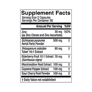 Live Conscious BreatheWell Botanical Respiratory Immune Supplement | with Echinacea, Elderberry, Zinc | Immune System Support Vitamins 60 Capsules