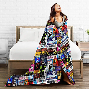 Broadway Musical Collage Blanket Soft Cozy Fleece Throw Blanket Plush Lightweight Warm Fuzzy Flannel Blankets and Throws for Boys Girls Couch Sofa Bed 50"X40"