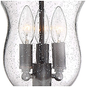 Franklin Iron Works Carriage Traditional Outdoor Wall Light Fixture LED Bronze Brown 22" Clear Seedy Glass Shade Decor Exterior House Porch Patio Outside Deck Garage Yard Front Door Garden Home