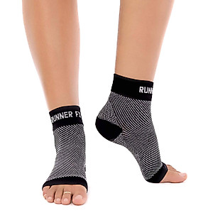 Runner FX Sports Plantar Fasciitis Sock for Men and Women, Compression Foot Sleeves with Arch and Ankle Support, Foot Brace