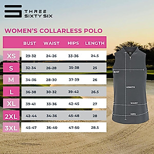 Three Sixty Six Womens Sleeveless Collarless Golf Polo Shirt with Zipper - Quick Dry Tank Tops for Women Coral