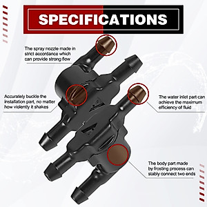 OTUAYAUTO Wiper Washer Windshield Check Valve - Replacement for Toyota, Scion, Lexus - Replaces OEM #: 85321-28020, Spray Jet Kit (pack of 2)