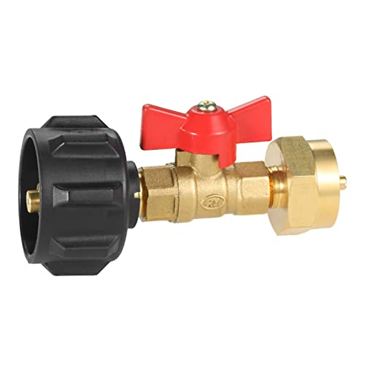 DRELD QCC1 Propane Refill Adapter with ON-Off Control Valve for 1 LB Tanks, Low-Pressure QCC1/Type1 Propane Adapter 1lb to 20lb for Camping Grill Bottle Tank from 20-40LBS Cylinder