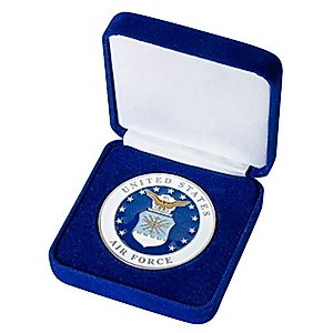 Blue Velvet 50mm Challenge Coin Presentation Display Box