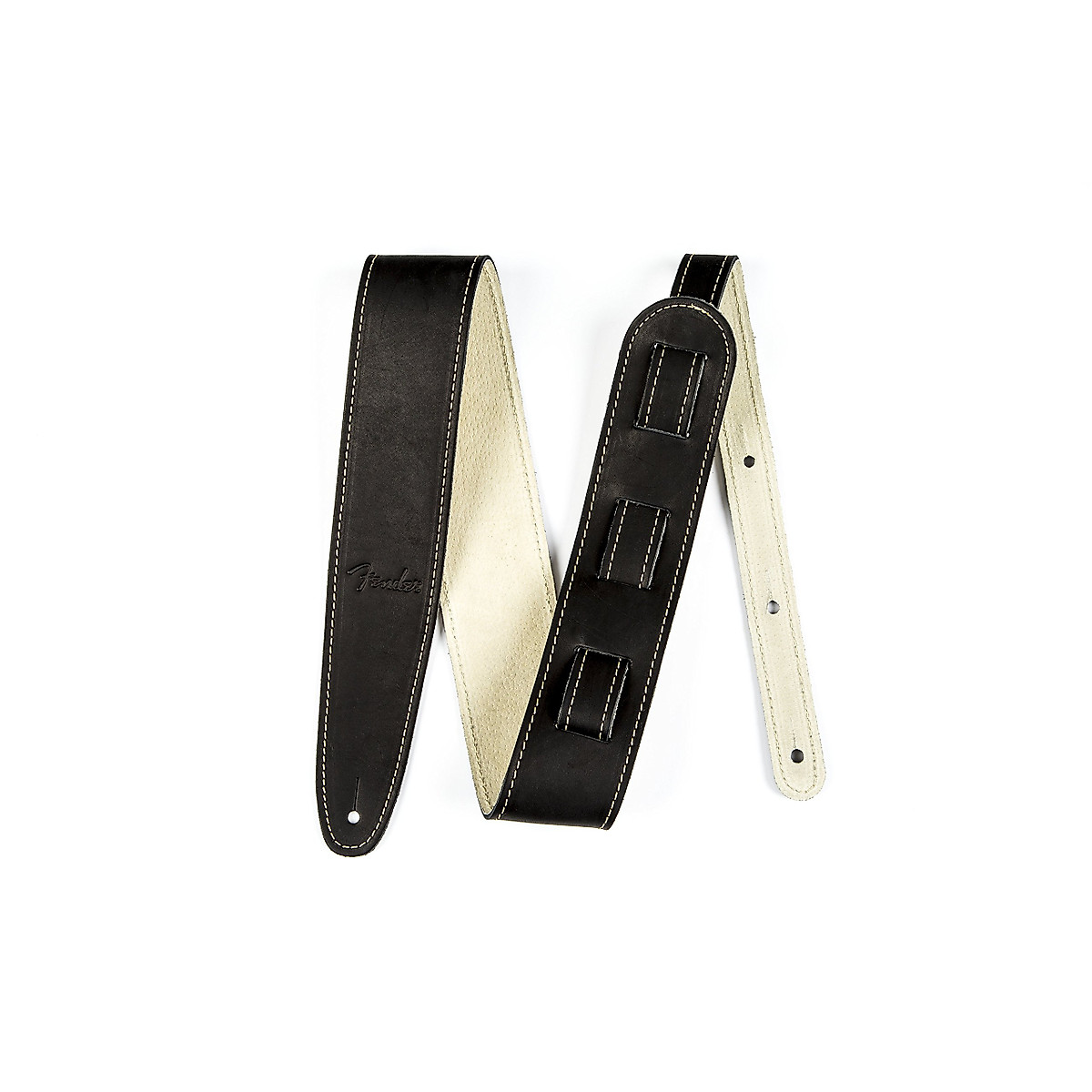 Fender Ball Glove Leather Guitar Strap, 2.5in, Black