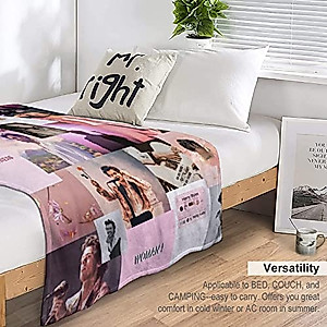 Singer Harry Throw Blanket Soft Cozy Style1 Lightweight Fluffy Microfiber Blankets All Season Fuzzy Plush Throw Blankets for Couch Sofa Bed 50"X40"