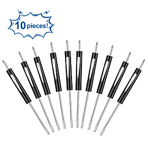 10 Pieces Pocket Screwdriver Set with Clip Double End and Slotted Two-use Screwdriver Set Pocket Mini Pocket Screwdrivers for Mechanics, Electricians, Electronic Technicians, Assemblers (Black)