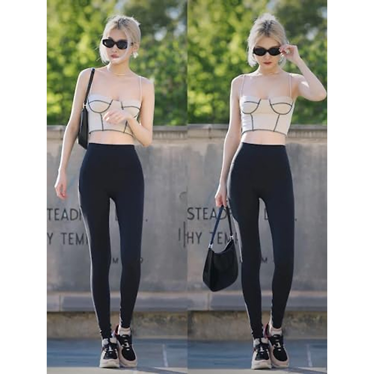 Blisset 3 Pack High Waisted Leggings for Women-Soft Athletic Tummy Control Pants for Running Yoga Workout Reg & Plus Size