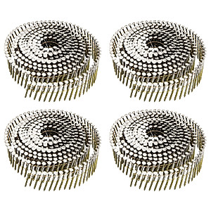 Siding Nails 1-1/4-Inch x .092-Inch, 15-Degree Collated Wire Coil, Full RoundHead, Ring Shank, Hot-Dipped Galvanized, 1600 Count for Rough Nailing of Lathing and Sheathing Materials by BOOTOP