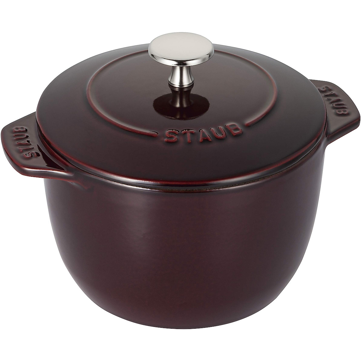 staub La Cocotte de Gohan 40511-561 La Cocotte de Gohan Grenadine Red, M, 6.3 inches (16 cm), Rice Pot, 2 Pieces, Cast Iron, Induction Compatible, Rice Cooker