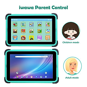 CWOWDEFU 8 inch Kids Tablet,Android Tablets for Kids,AX WiFi 6,32GB ROM TF 256GB,Child Tablet with Parental Control,Camera,Support YouTube Netflix for Boys Girls,with Kids-Tablet Case and Stand(Green)
