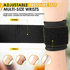 2 Pack Carpal Tunnel Wrist Brace for Women and Men: Wrist Wraps for Fitness | Wrist Support Prevention Wrist Pain, Sprains, Sports Injuries | Adjustable Wrist Strap, Suitable for Various Wrist Sizes
