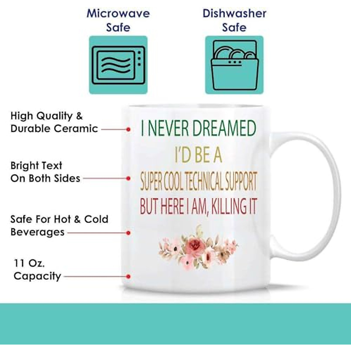 Tech Savvy Friends Gift - Killing It - Grey Multicolor Unisex Sweat - for a Technical Support 11 Oz White Ceramic Coffee Mug