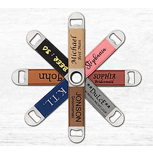 Custom Engraved Stainless Steel Classic Paddle Style Bottle Opener - Personalized Pub Beer Opener Gift for Groomsmen, Men, Women, Bartender (Pink)