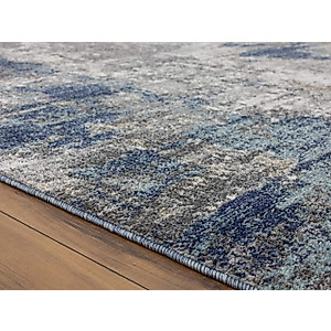 LUXE WEAVERS Euston Blue 5 x 7 Abstract Modern Area Rug
