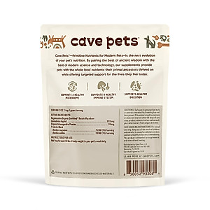 Cave Pets, Super Blend Powder, Mushroom Mycelium and Dog Probiotic Supplement for Immunity and Digestive Health Support, Reishi & Probiotics, 90 Servings