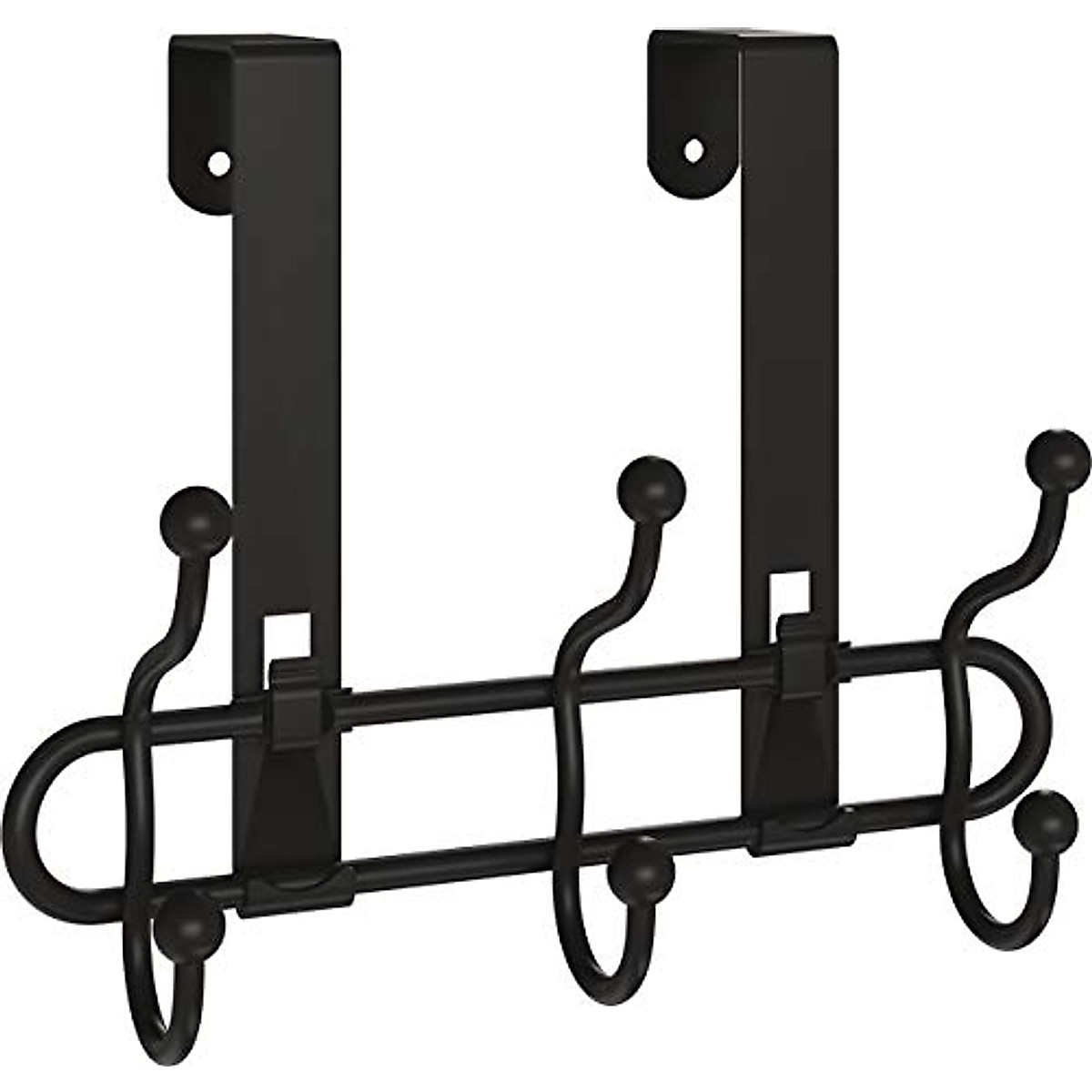 Franklin Brass OTD003F-FB-C 3-Hook Over The Door Storage Rack, Matte Black