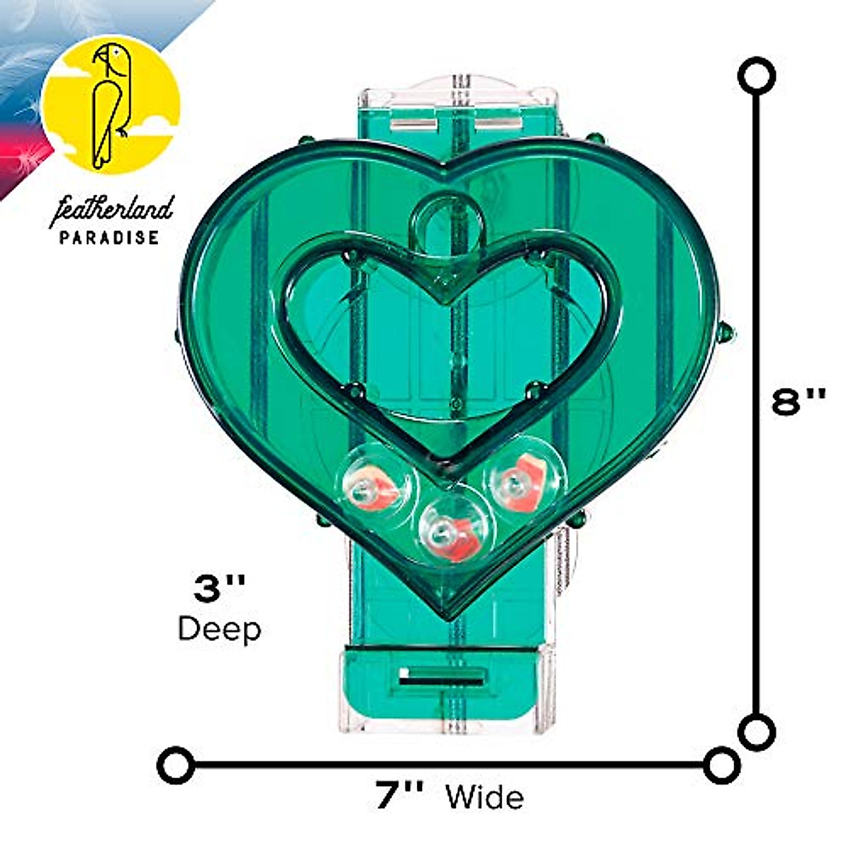 Featherland Paradise | Creative Foraging Systems Mastermind Heart, Interactive Cage-Mounted Bird Treat Toy