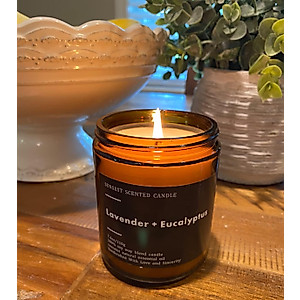SunSest Scented Candle - for Home and Gifts - Lavender & Eucalyptus - 100% Natural Soy Wax and Pure Essential Oils - Women and Men Candles - Long Lasting- Stress Relief