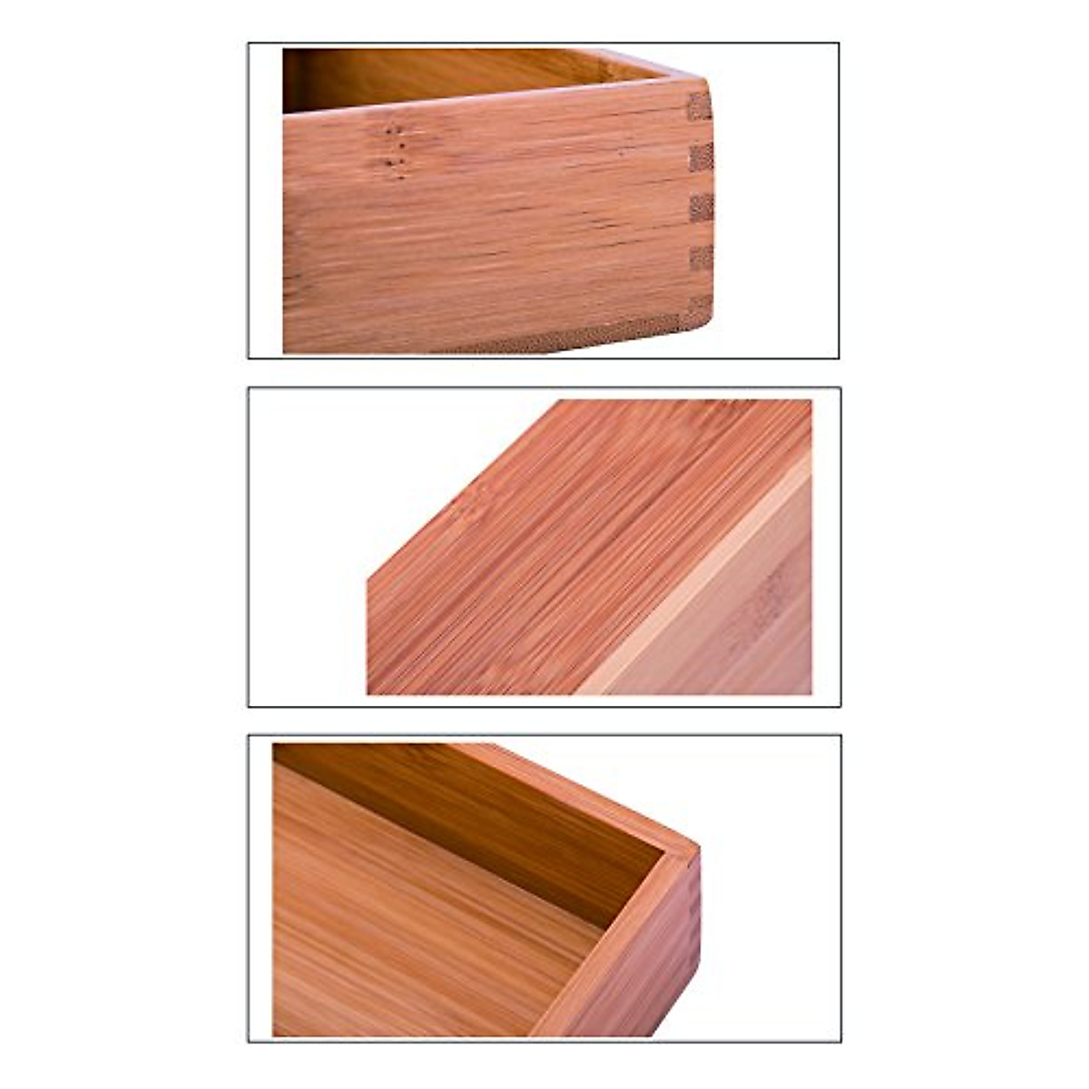 Sansnow Bamboo Kitchen Organizer Boxes Set 3 Pcs