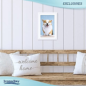 Icona Bay 11x17 White Picture Frame with Mat to 9x14 Image, Sturdy Wood Composite Poster Frame, Wall Mount Only, Modern Style Frames, Exclusives Collection