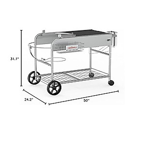 Grill Table for Weber 22" &18" Original Kettle, for Weber Grill Table, Stand Cart for JumboJoe Master-Touch Charcoal Outdoor Prep Performer Charcoal Accessories for Outside