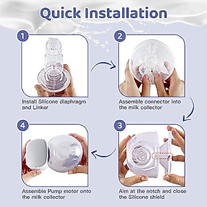 Kompoll Wearable Breast Pump Double Electric Breast Pump 24 mm Hands-Free Breast Pump 2 Mode & 5 Levels Portable Breast Pump Electric Worn in-Bra Wireless Breast Pump Breastfeeding Gray