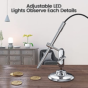 USB Digital Microscope, Teslong 10X to 200X Magnification Camera with Stand, Portable Handheld Electronic Coin Magnifier, Soldering Camera Ear Otoscope