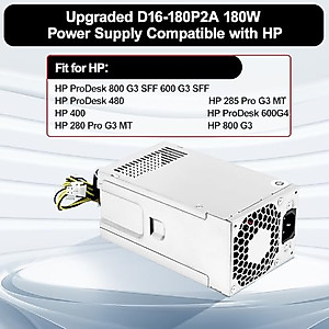 LXun D16-180P2A 180W Power Supply Compatible with HP ProDesk 800 G3 600 G3 SFF L08261-001 901763-002 901765-003 901761-003 901764-003 901763-001 901762-002 L08261-002 901771-004 901771-003 901771-002