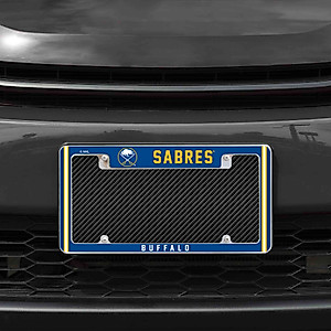 Rico Industries NHL Buffalo Sabres Classic 12" x 6" Chrome All Over Automotive License Plate Frame for Car/Truck/SUV