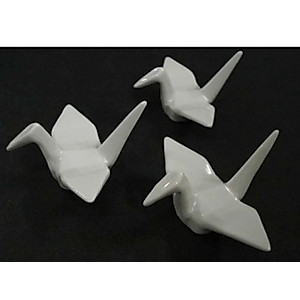 JapanBargain, Porcelain Chopstick Rest, Origami Crane Shape, Set of 4 (White)