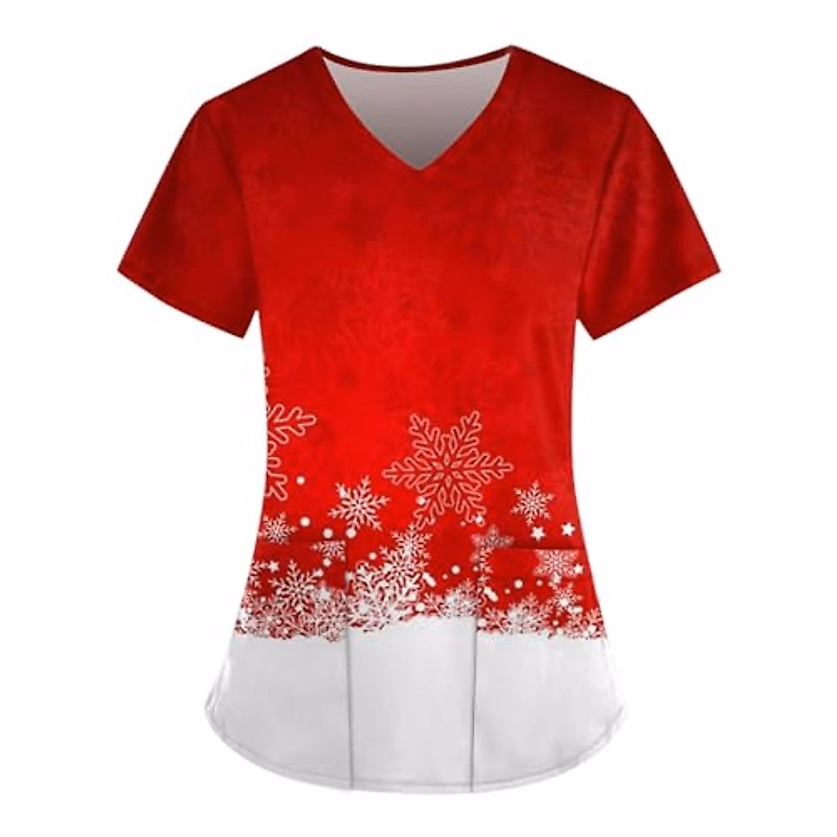 Scrubs for Women Quick-Drying Shirt Springy V-Neck Nurse Uniforms Revolution Mock Wrap Scrubs Short Sleeve V-Neck Shirts(2-Watermelon Red,XX-Large)