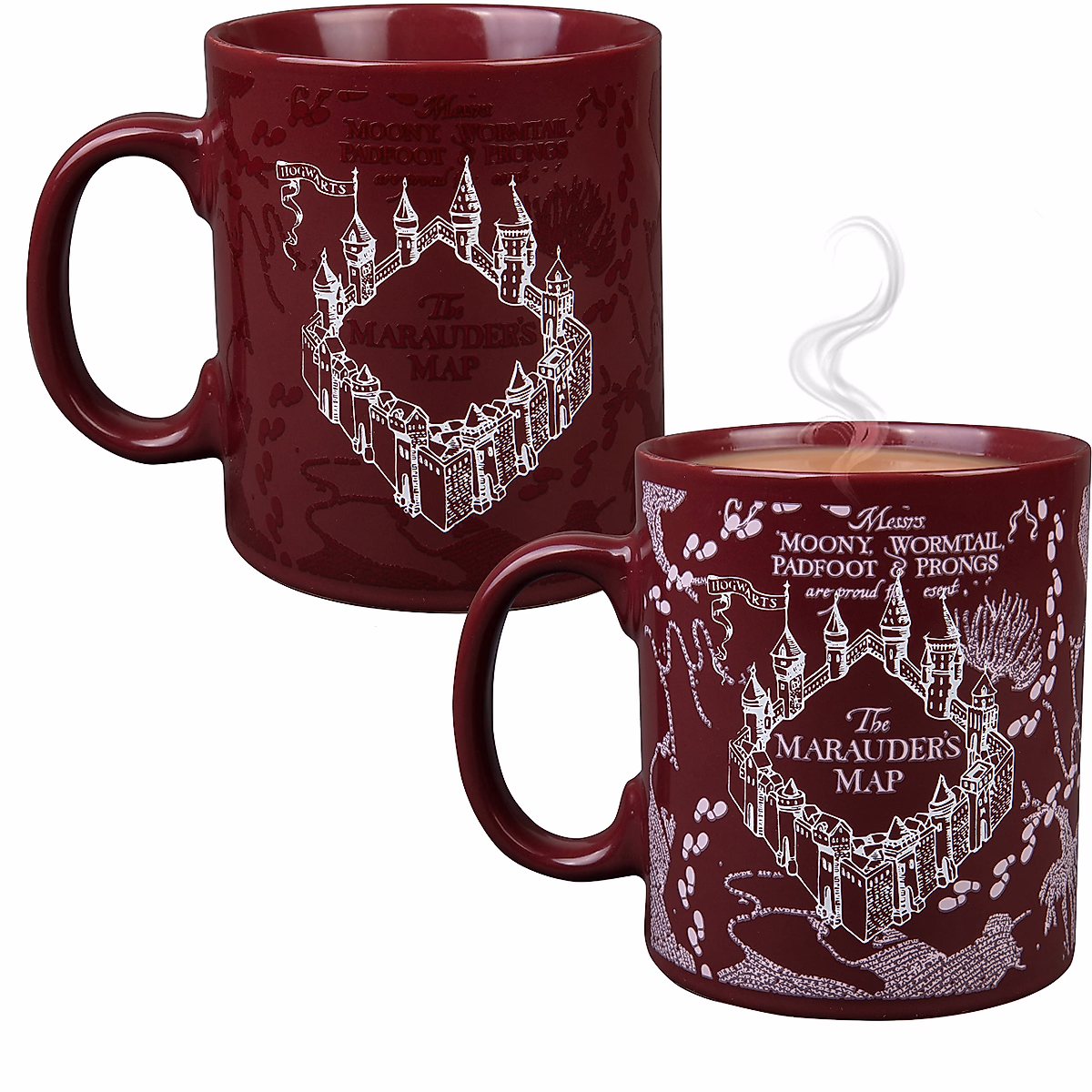 Harry Potter Marauder's Map Heat Changing Coffee Mug, 11oz - Marauders Map Image Reveals with Heat - Officially Licensed - Gift for Kids, Teens & Adults - Ceramic