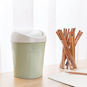 YITAQI Trash Can Living Room Home Mini Bedside Desktop Plastic Garbage Bin Waste Basket Storage Organizer(Green)