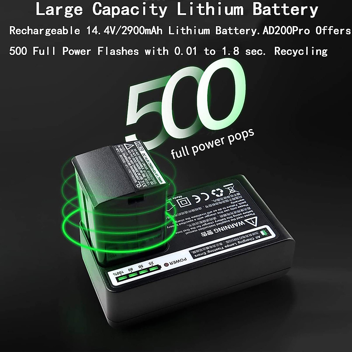 Godox AD200 Pro AD200Pro Strobe Pocket Flash, 200W TTL Outdoor Flash HSS Speedlite 1/8000s, Powerful Li-ion Battery, with Godox XPro-N TTL Wireless Flash Trigger Compatible for Nikon Camera