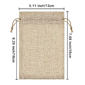SumDirect 20Pcs 5x7inch Brown Linen Burlap Bag, Mini lightweight Gift Bags Breathable Pouches with Drawstring Packing Storage Jute Sacks for Wedding, Party, Birthday, DIY Craft…
