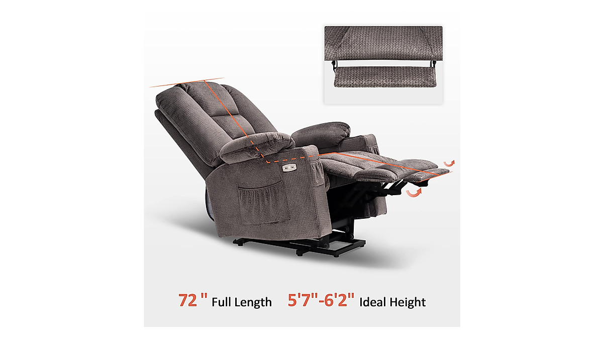 MCombo Power Lift Recliner: Massage, Heat & USB for Elderly