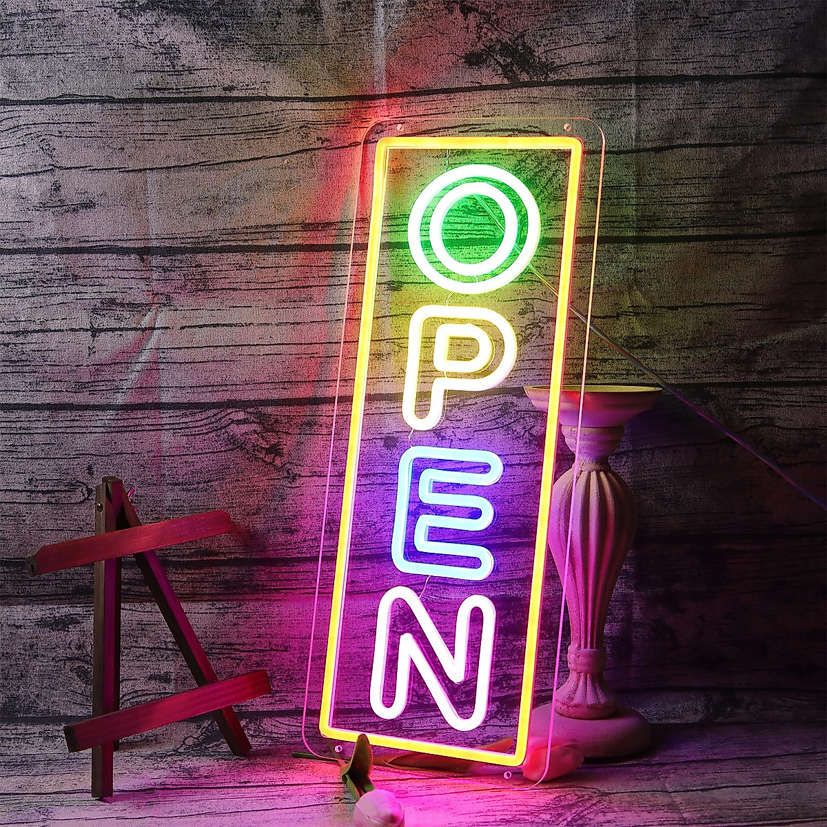 MEFFIAO LED Neon Open Sign for Business, 16.5"x 12" Adjustable Brightness Open Sign, supplied with USB and regulator provided, suitable for party bar salon coffee shop hotel wall decoration neon sign…