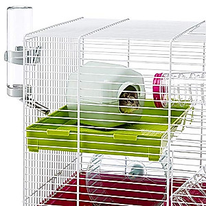 Ferplast Laura Small Hamster Cage | Fun & Interactive Cage Measures 18.11L x 11.61W x 14.8H & Includes All Accessories