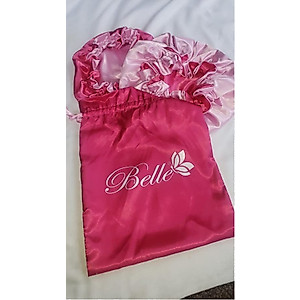 KiraBelle Matching Mommy and Me Satin Bonnet Set w/Travel Bag (Fuchsia) Christmas, Mother's Day, Easter, Birthday