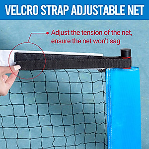 WEEPALM Pickleball Net Set with 4 Pickleball Paddles, 22FT Regulation Size, 2 Outdoor Pickleballs & Retrievers, Carrying Bag, Stable Metal Frame and PE Net for All Weather Use Outdoor Indoor
