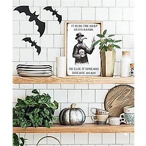 Gothic Bathroom Decor Wash Your Hand Plague Doctor Funny Restroom Wall Decor Tin Sign 8 X 12 Inch