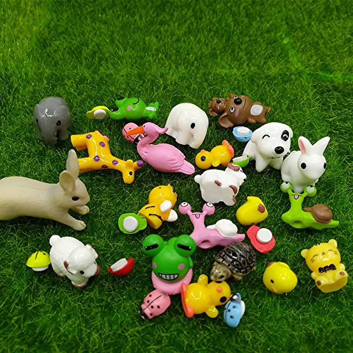 EMiEN 31 Pieces Mini Animals Miniature Ornament Kits,Tiny Animals Figurines,Fairy Garden Accessories,Fairy Garden Supplies,Fairy Garden Animals For Fairy Garden,Dollhouse,Plant Pots,Bonsai Craft Decor