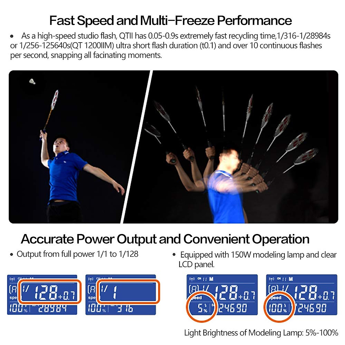 GODOX QT1200IIM Studio Strobe Flash Light 1200W Professional Photography Studio Lights Monolight Modeling Lamp for Studio Portrait Photography