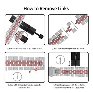 Camofit Band Compatible with Samsung Galaxy Watch 7/6/5/4 Band 40mm 44mm, Watch 6/4 Classic 47mm 43mm / 42mm 46mm, Watch 5 Pro 45mm, Watch 3 41mm, 20mm Stainless Steel Metal Band Strap, Black