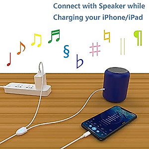 [Upgraded] Aux Cord for iPhone, Lightning to 3.5mm Aux Cord 2in1 Audio Charging Cable Compatible with iPhone 13 12 11 XS XR X iPad All iOS Version, Supports Car Stereo/Speakers/Headphone 3.94Ft