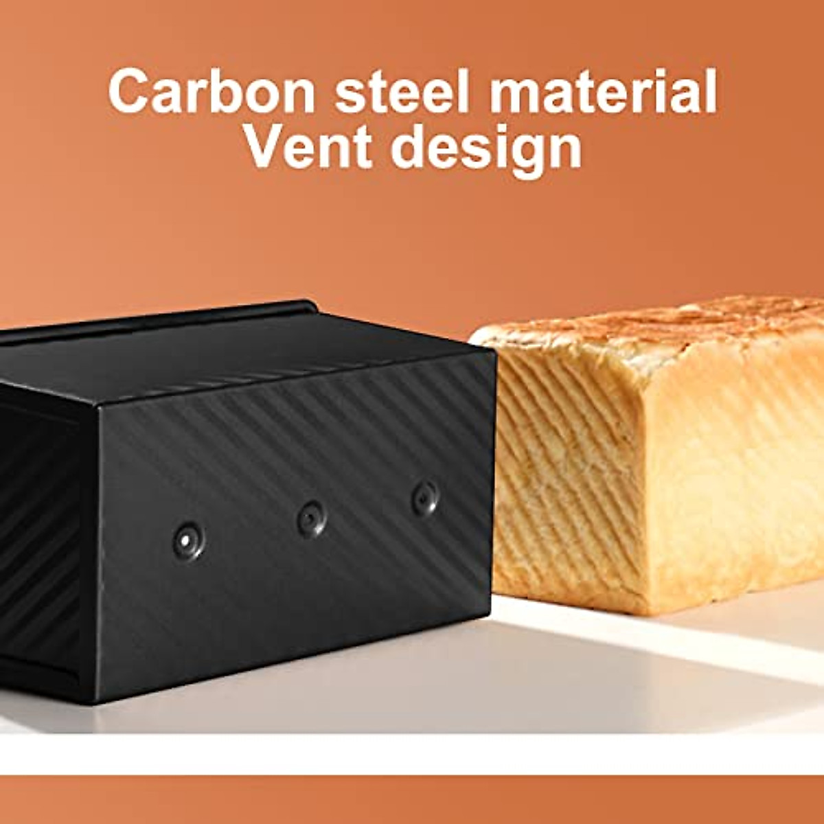 VTOSEN Bread Baking Pan - Non Stick Bread Bakeware Mold with Wavy Grain Vent for Homemade Bread - Perfect Bread Loaf Pan for Bakery Kitchen(Black)