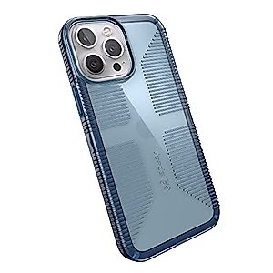 Speck Products GemShell Grip iPhone 13 Pro Max/iPhone 12 Pro Max Case, Glass Navy/Winter Navy